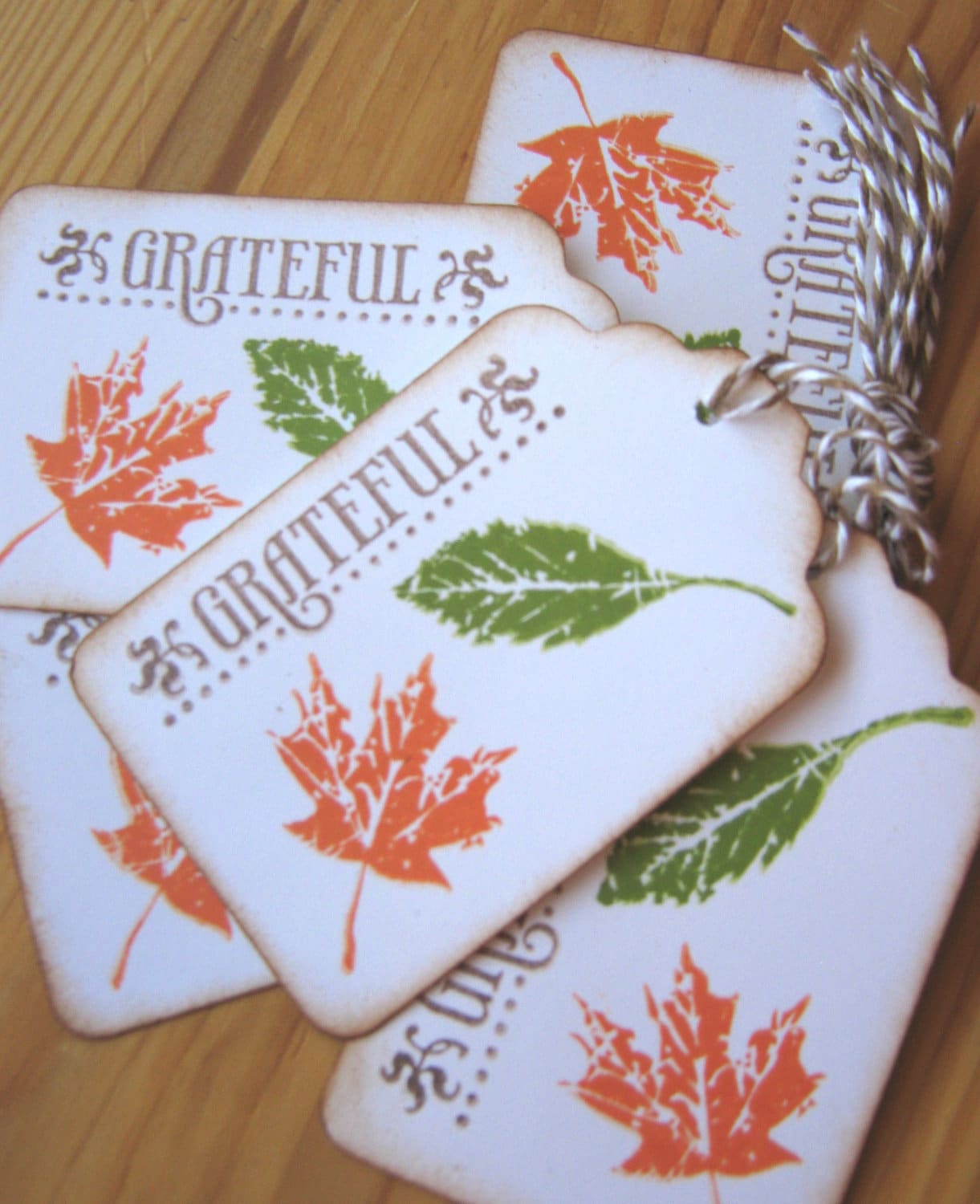 Fall Leaves Gift Tags, Autumn Leaf Grateful Gift Tags, Thanksgiving ...