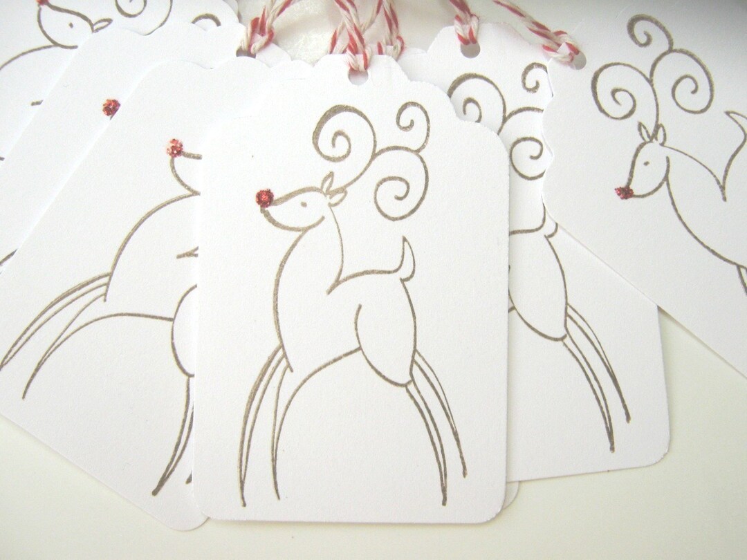 Elegant Reindeer Christmas Gift Tag, Reindeer Gift Tags - Etsy