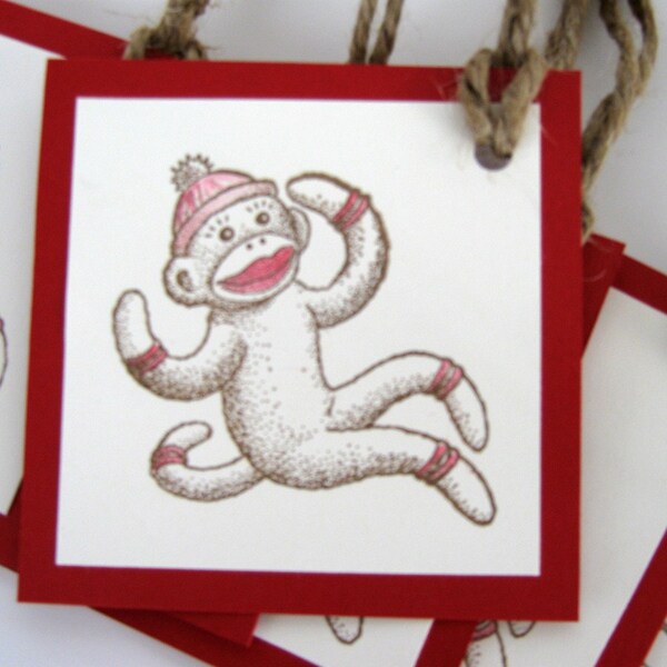 Sock Monkey Labels - Etsy