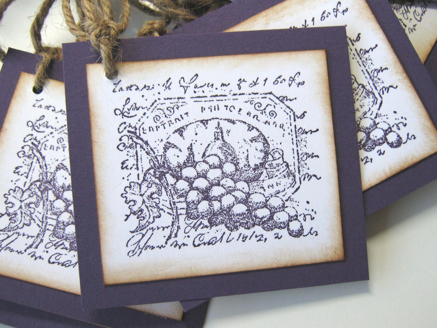 Wine Lable Grapes Winery Wedding Gift Tags - Etsy
