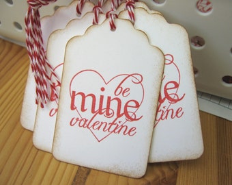 Pink Valentine Gift Tags Be Mine - Etsy