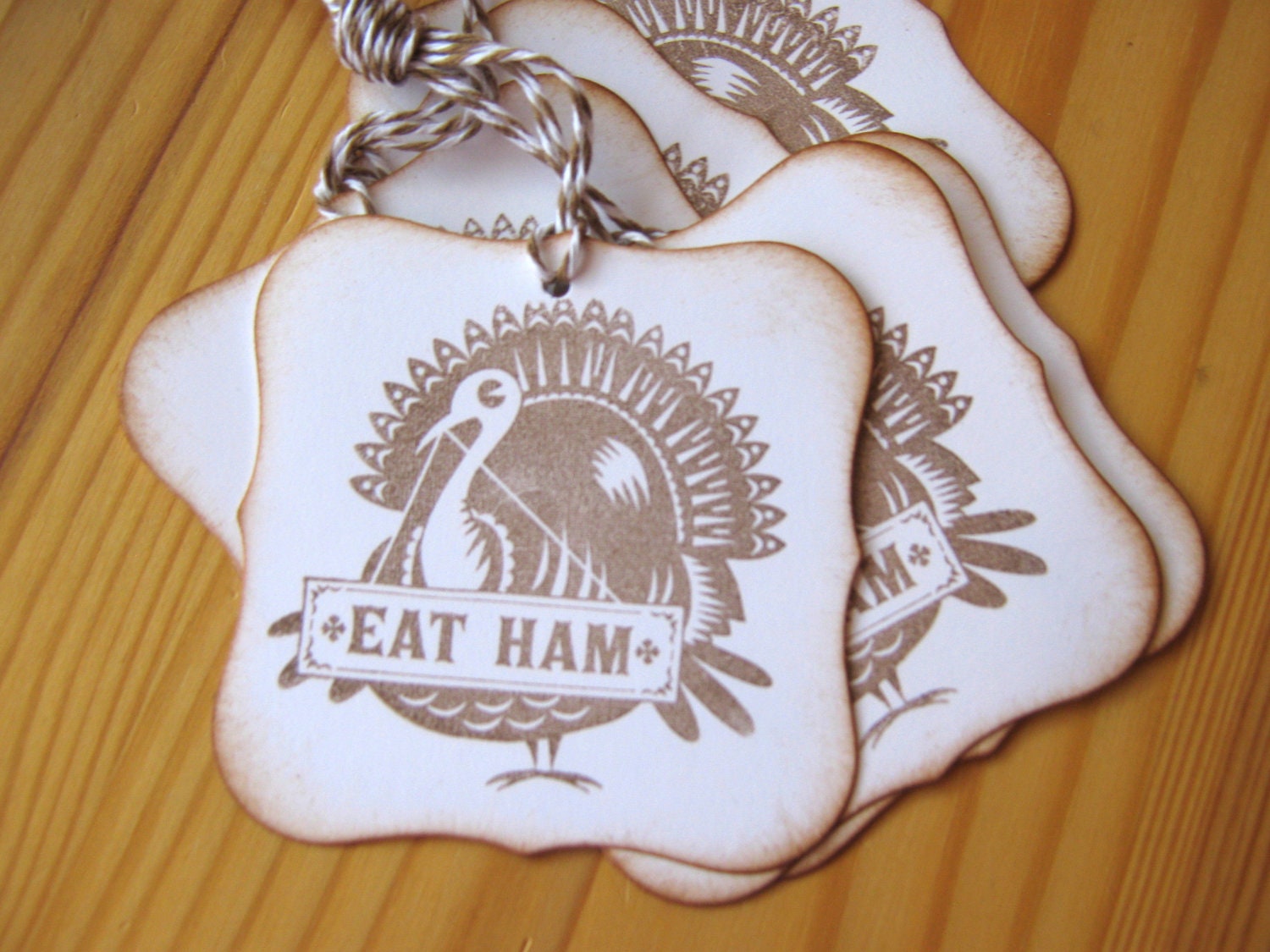 Tom Turkey Eat Ham Thanksgiving Gift Tags - Etsy