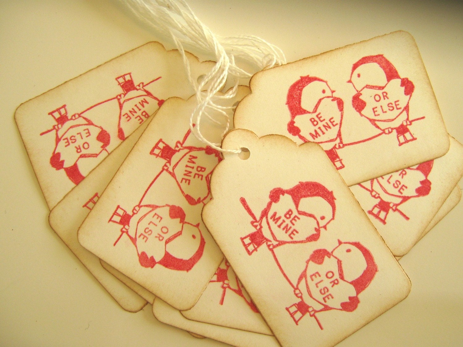 Red Valentine Lovebird Gift Tags - Etsy