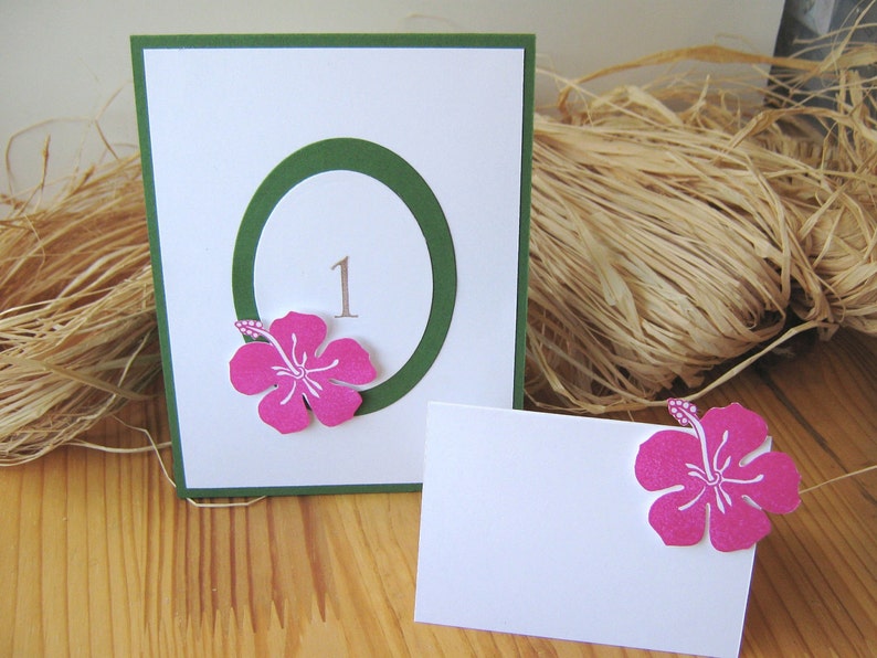 Tropical Wedding Table Numbers Hibiscus Hawaii Wedding Table - Etsy