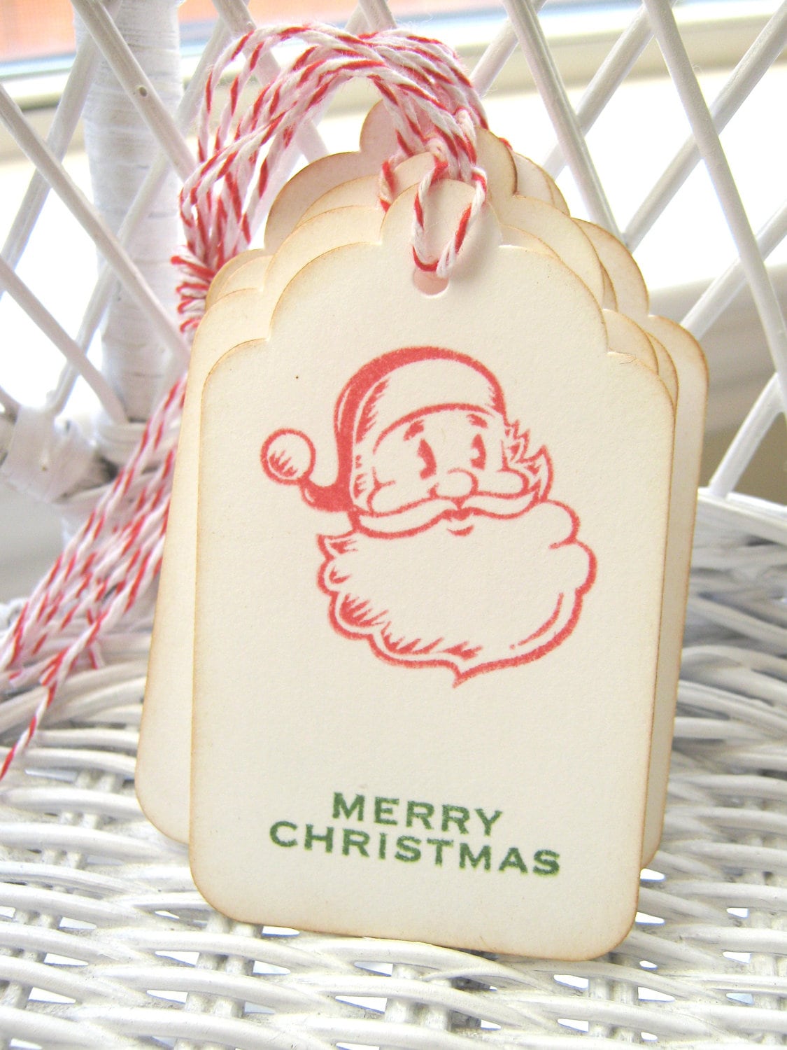 Santa Clause Merry Christmas Gift Tags - Etsy