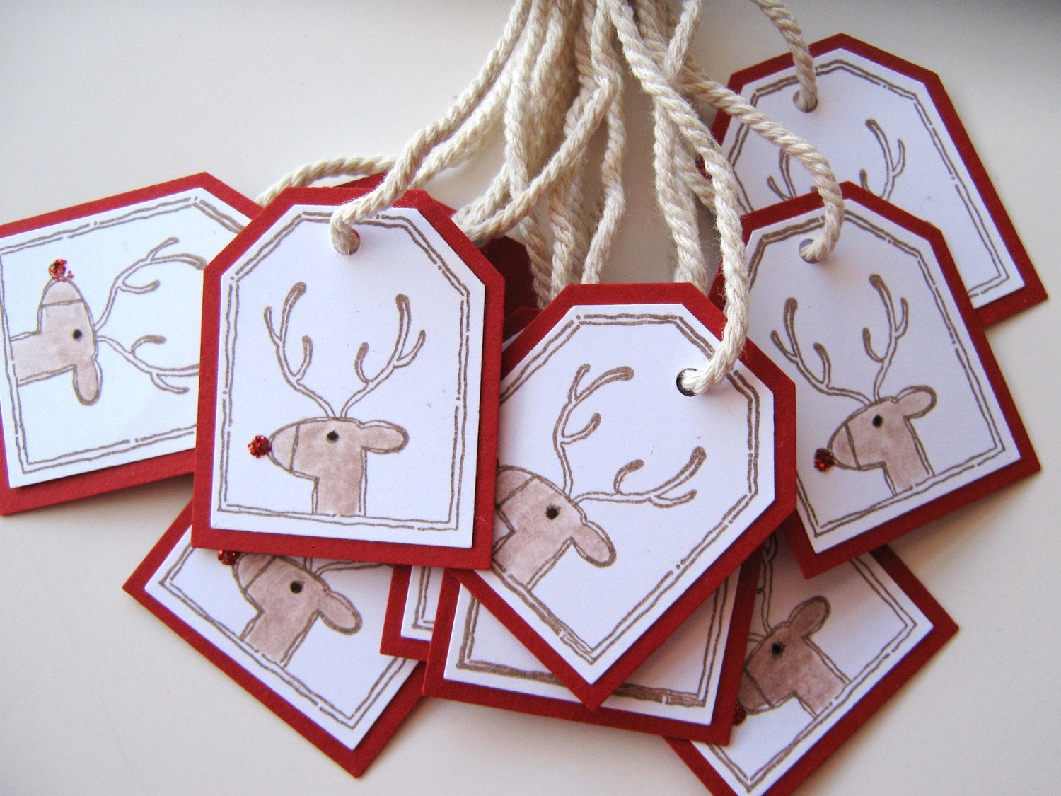 Mini Rudolph Reindeer Christmas Gift Tags - Etsy