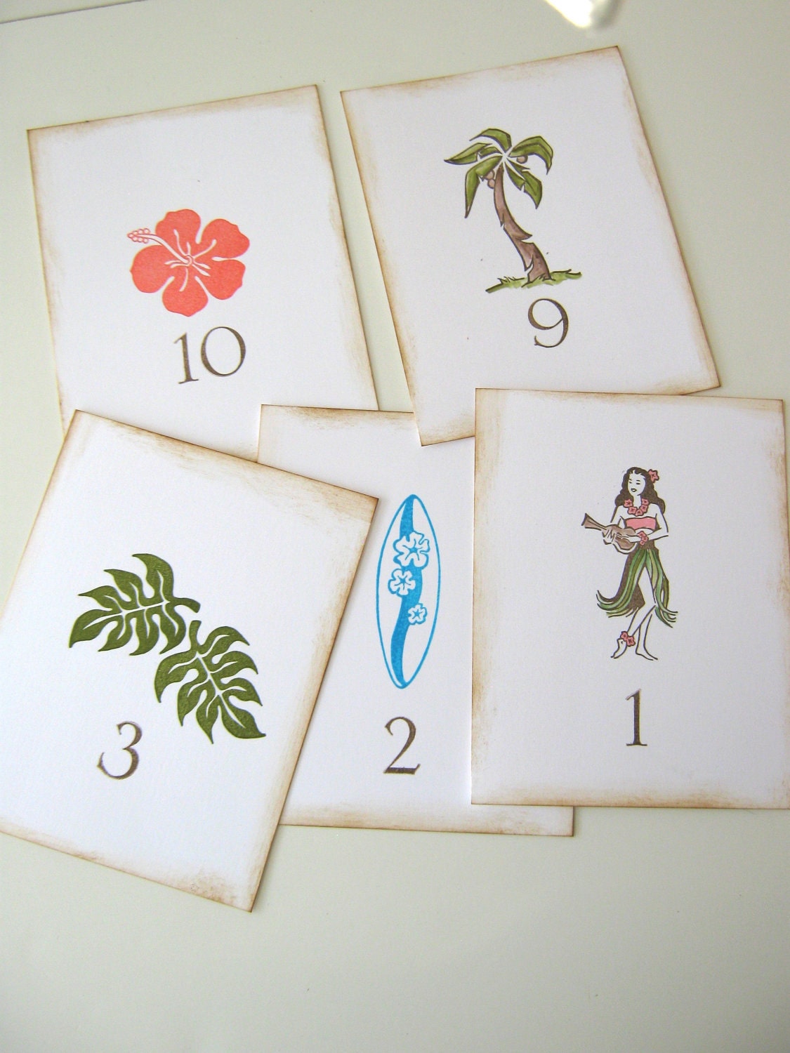 Tropical Hawaii Wedding Table Numbers, Set of 10 - Etsy