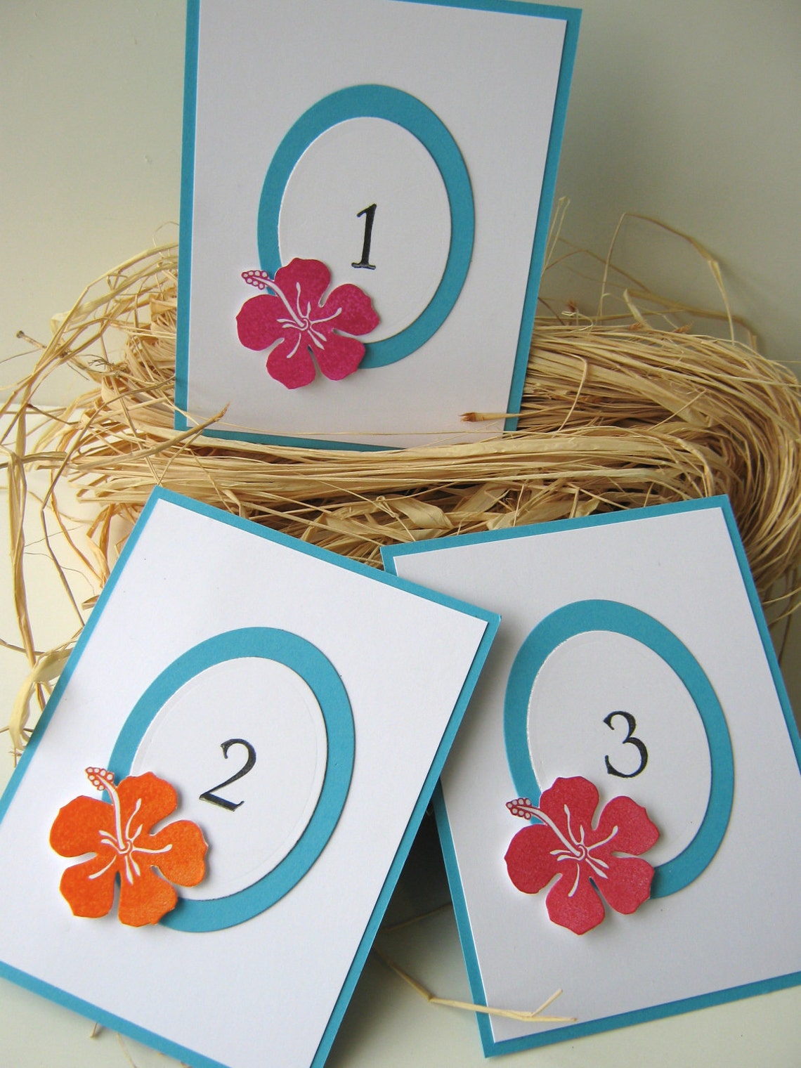 Tropical Wedding Table Numbers Hibiscus Hawaii Wedding Table - Etsy
