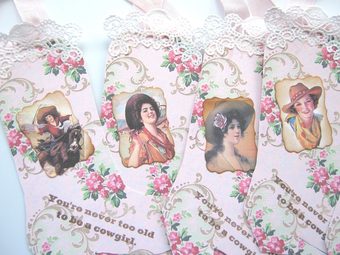 Shabby Pink Cowgirl Boot Gift Tags Cowboy Boot Tags - Etsy