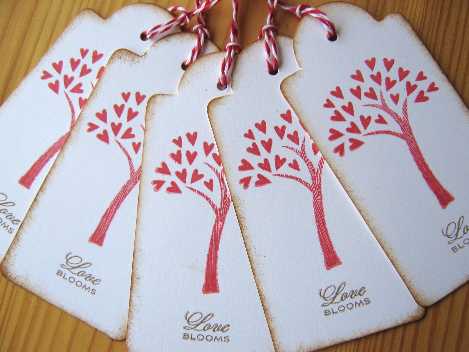 Red Love Blooms Tree Valentine Tags - Etsy