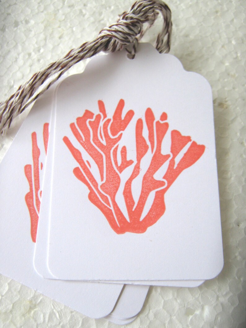 Coral Beach Wedding Gift Tags - Etsy