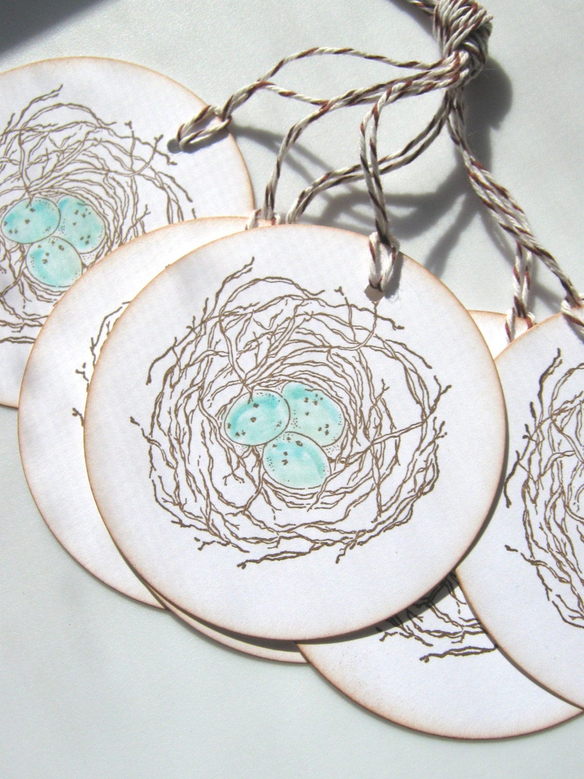 Spring Nest Gift Tags, Birdsnest Gift Tags, Nest With Blue Eggs - Etsy