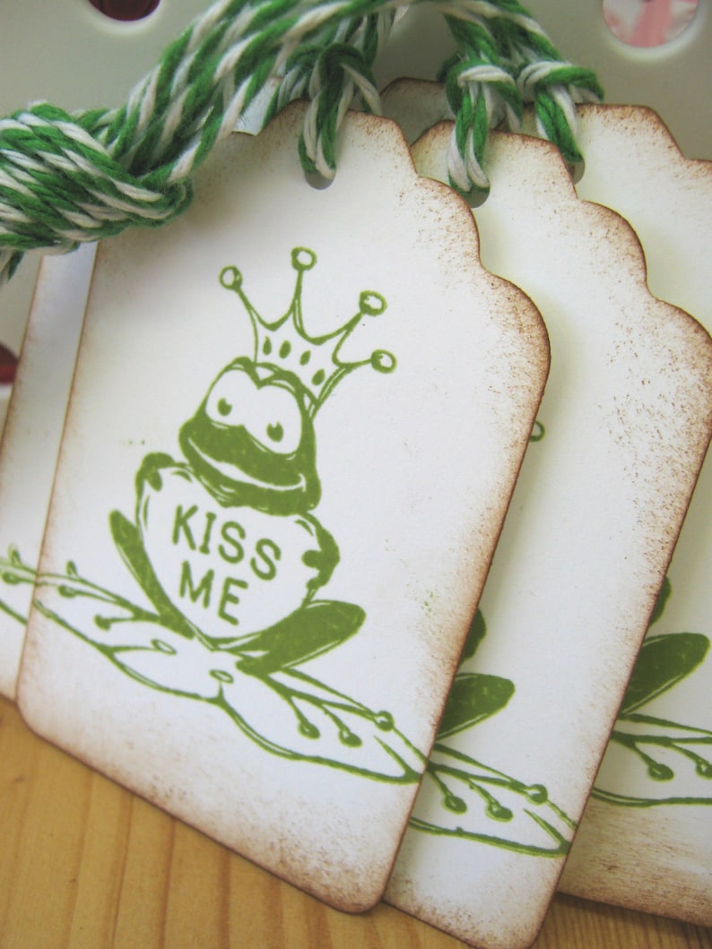Kiss Me Frog Prince Valentine Tags - Etsy