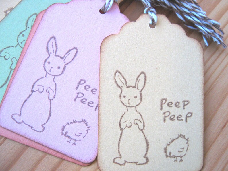 Easter Bunny and Chicken Peep Gift Tags - Etsy
