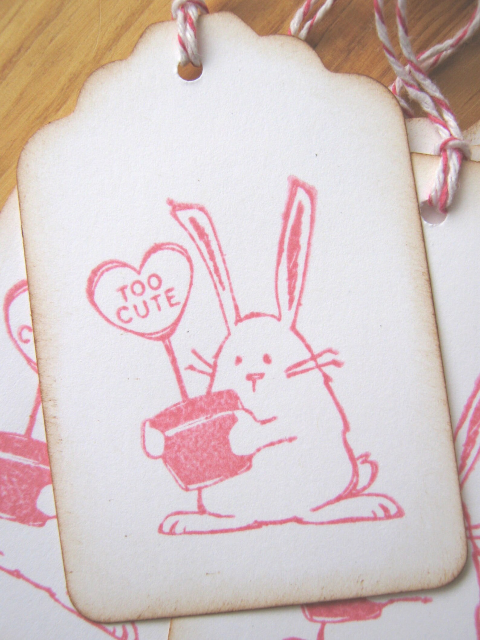 Too Cute Pink Bunny Gift Tags, Easter Gift Tags - Etsy