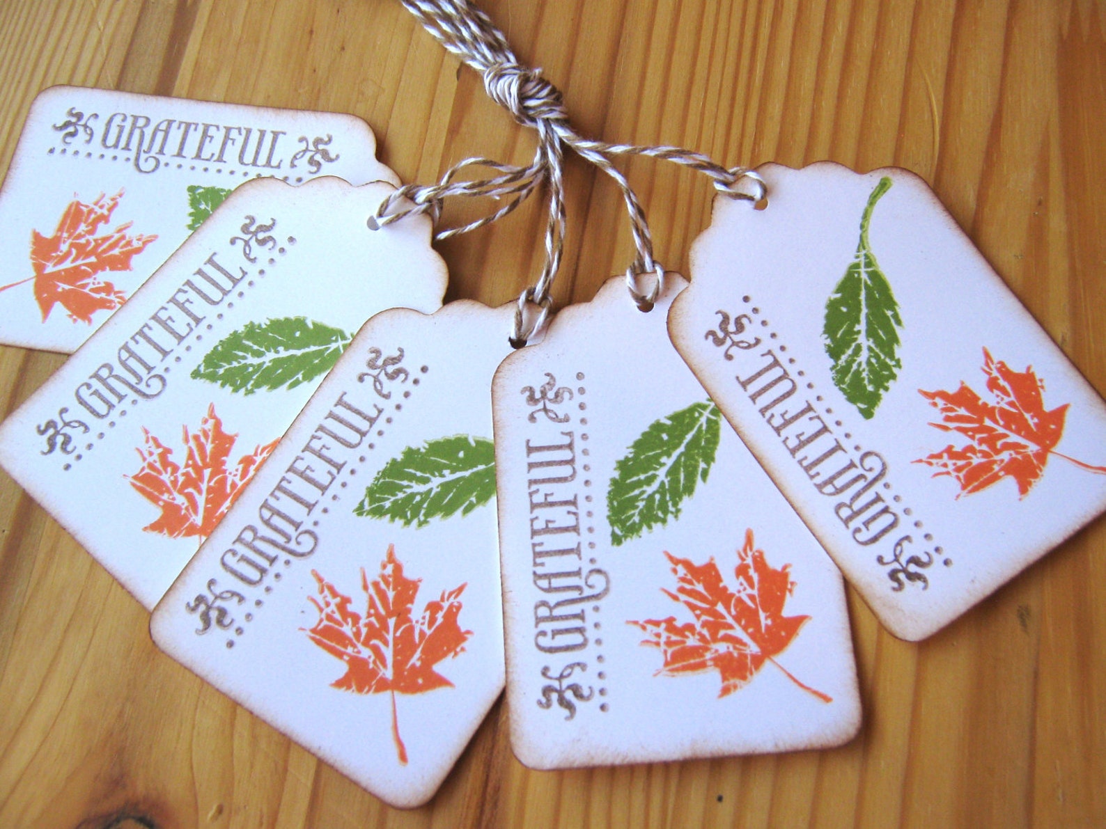 Fall Leaves Gift Tags, Autumn Leaf Grateful Gift Tags, Thanksgiving ...
