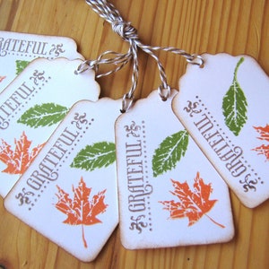Fall Leaves Gift Tags, Autumn Leaf Grateful Gift Tags, Thanksgiving ...