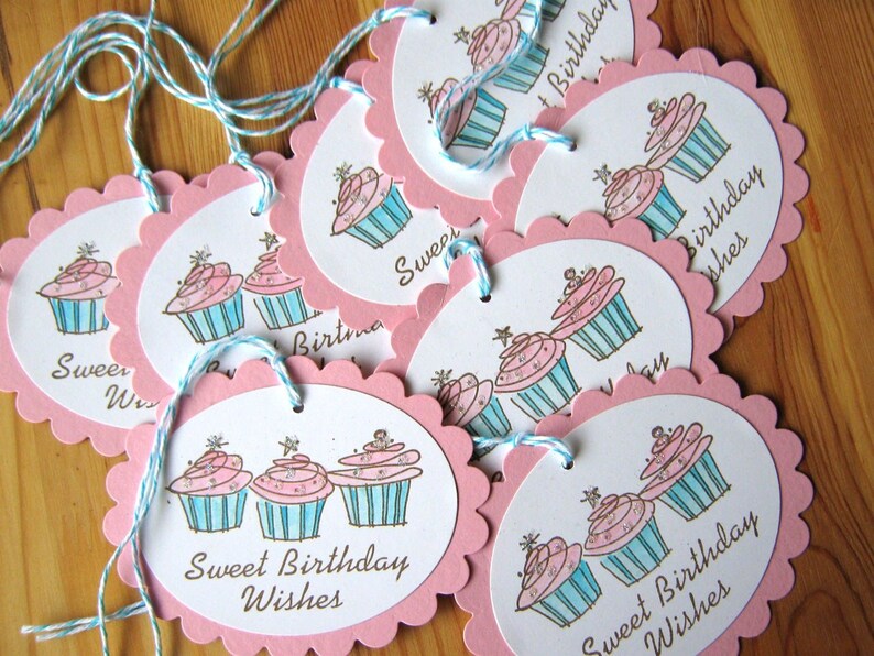 Birthday Wishes Cupcake Tags - Etsy