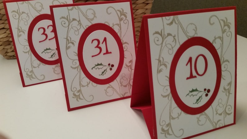 Christmas Holly Wedding Table Numbers - Etsy