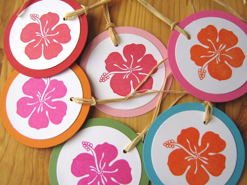 Tropical Hibiscus Hawaii Island Wedding Gift Tags - Etsy