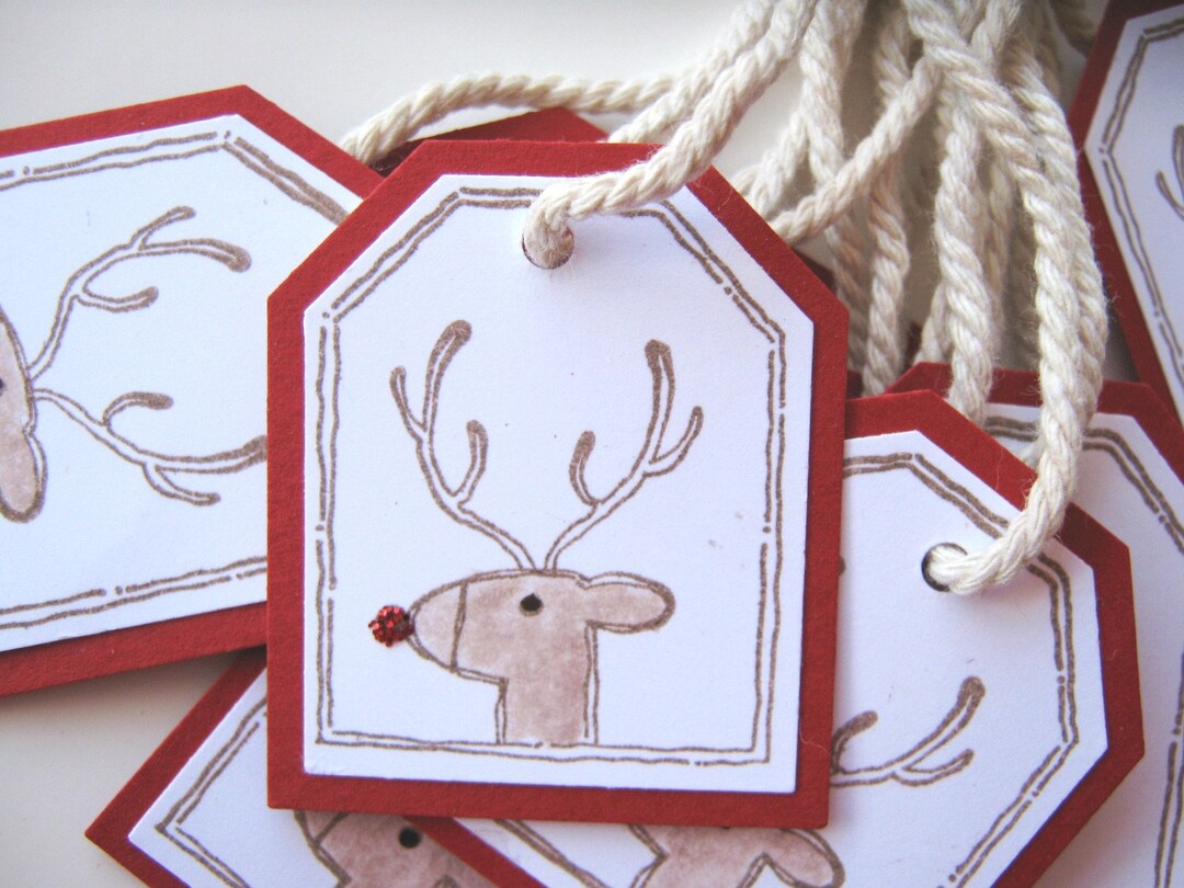 Mini Rudolph Reindeer Christmas Gift Tags - Etsy