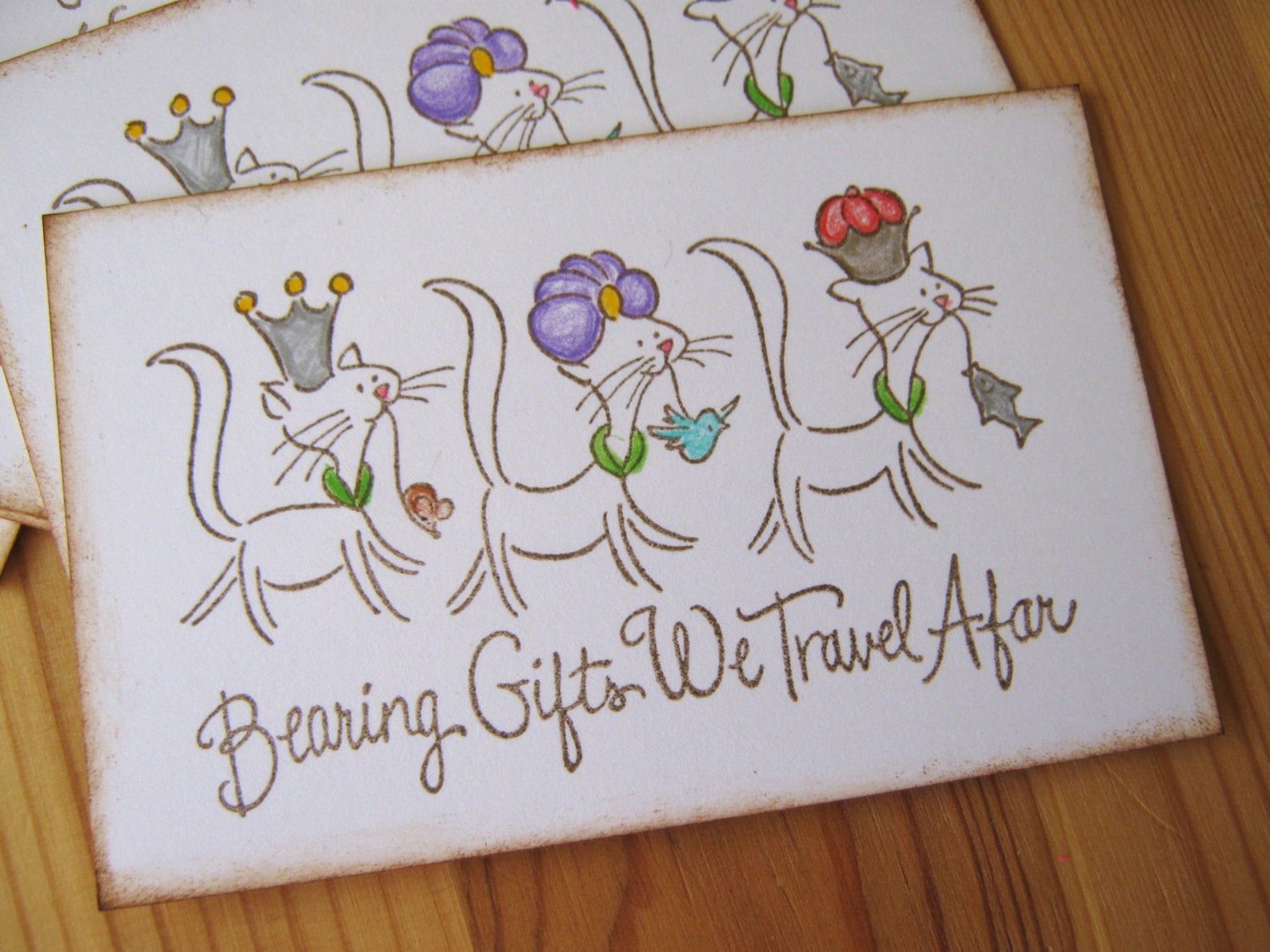 We 3 Cats Christmas Gift Tags - Etsy