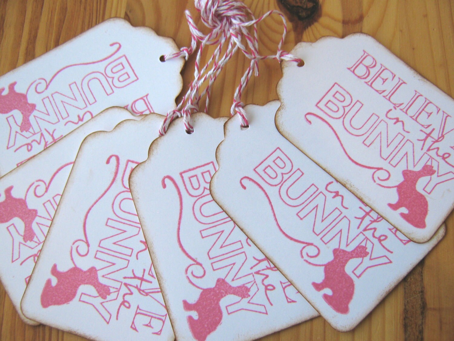 Pink Easter Bunny Gift Tags - Etsy