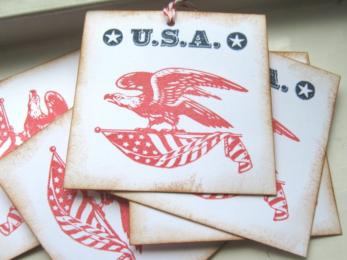 Patriotic USA Gift Tags - Etsy