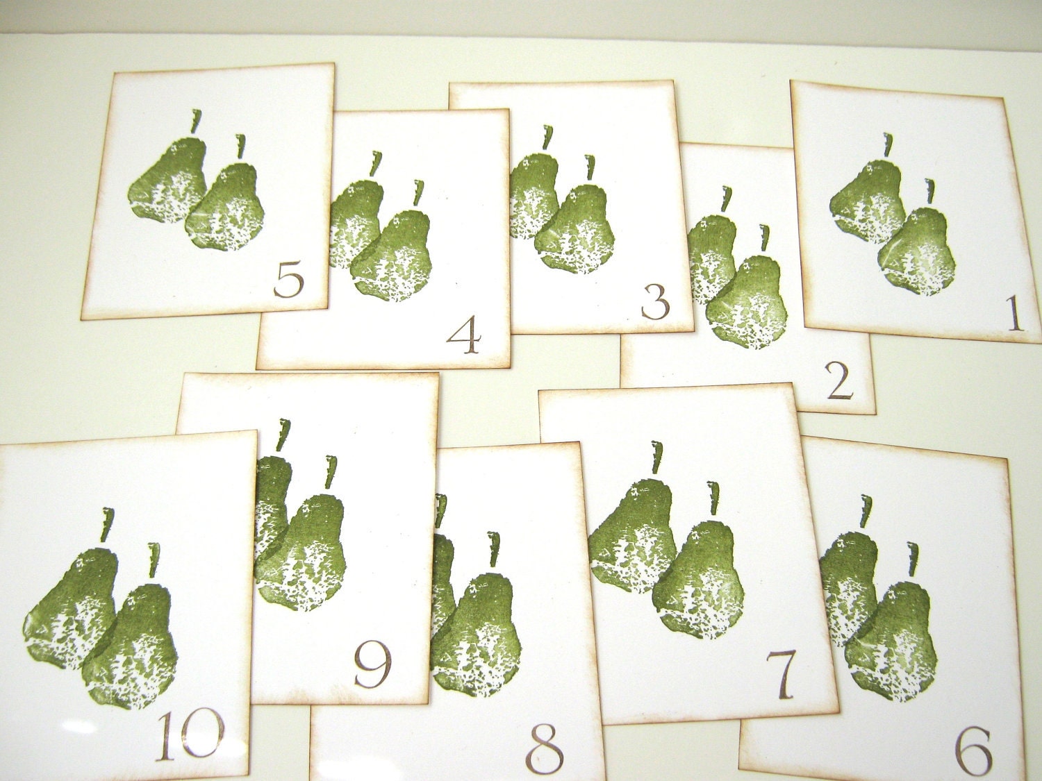 Perfect Pear Wedding Table Numbers Escort Cards Place Cards | Etsy