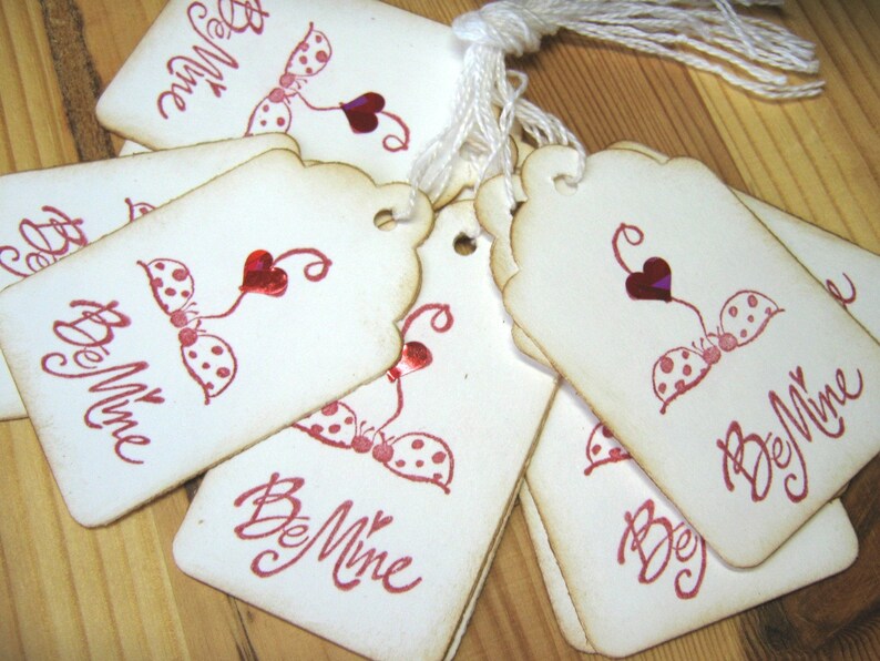 Red Love Bug Valentine Gift Tags - Etsy