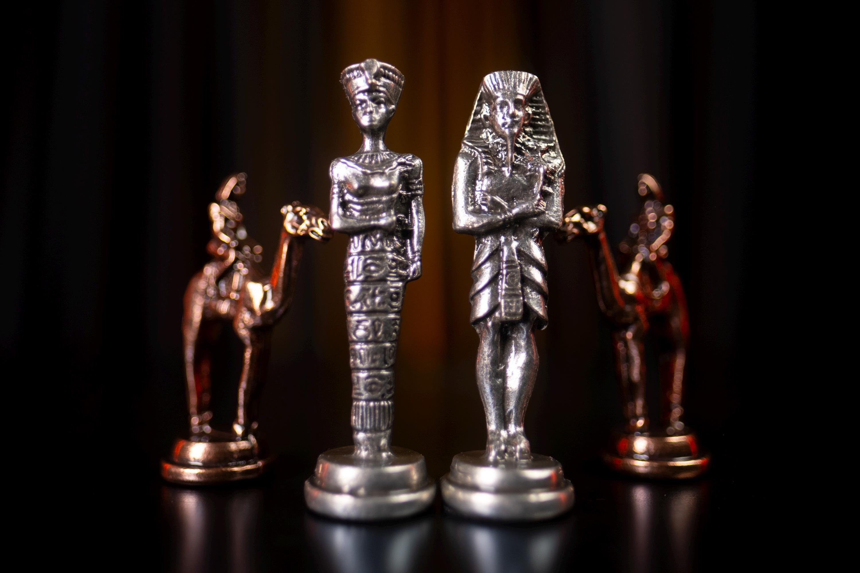 Metal Chess Set,ancient Egypt Pharaoh Figure Chess Pieces and Mosaic ...