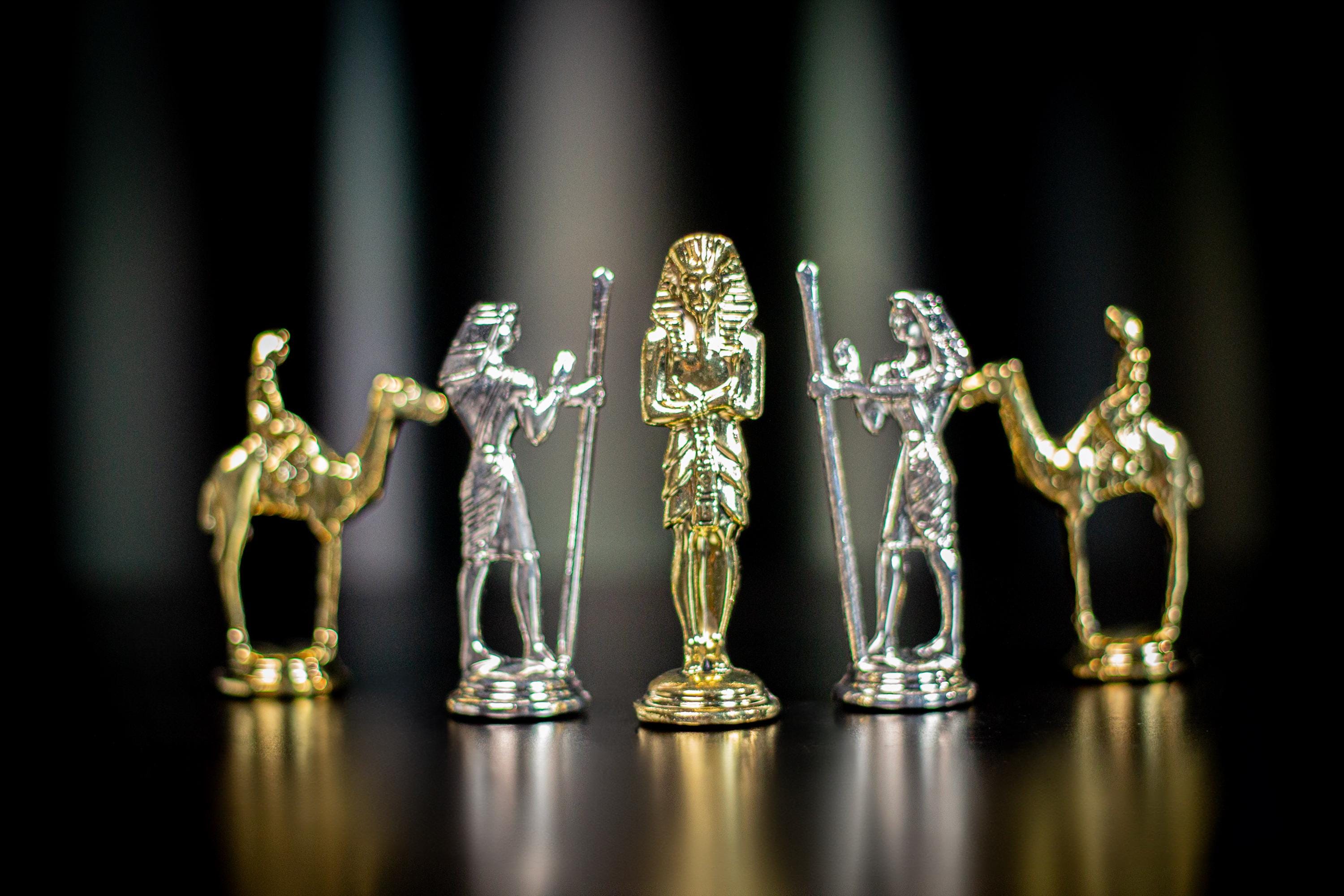 Metal Chess Set,ancient Egypt Pharaoh Figure Chess Pieces and Mosaic ...