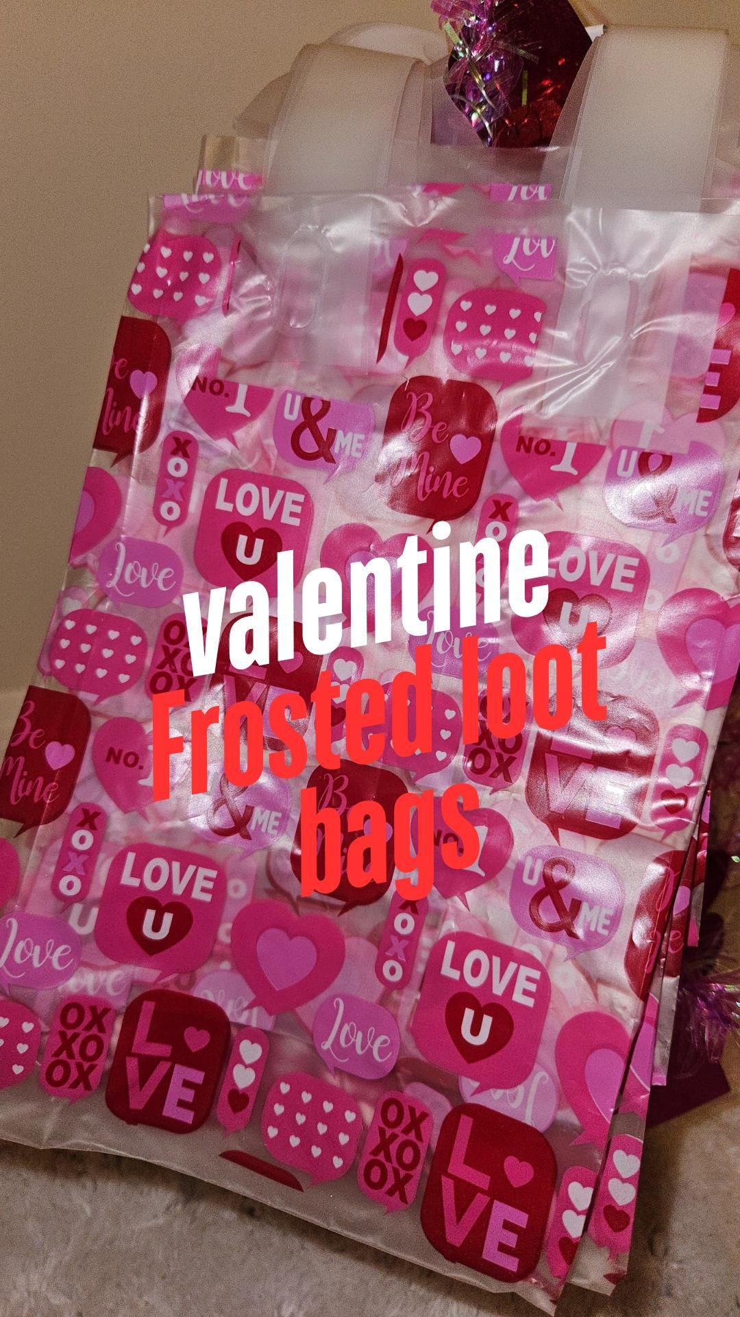 Valentine Frosted Loot Bags - Etsy