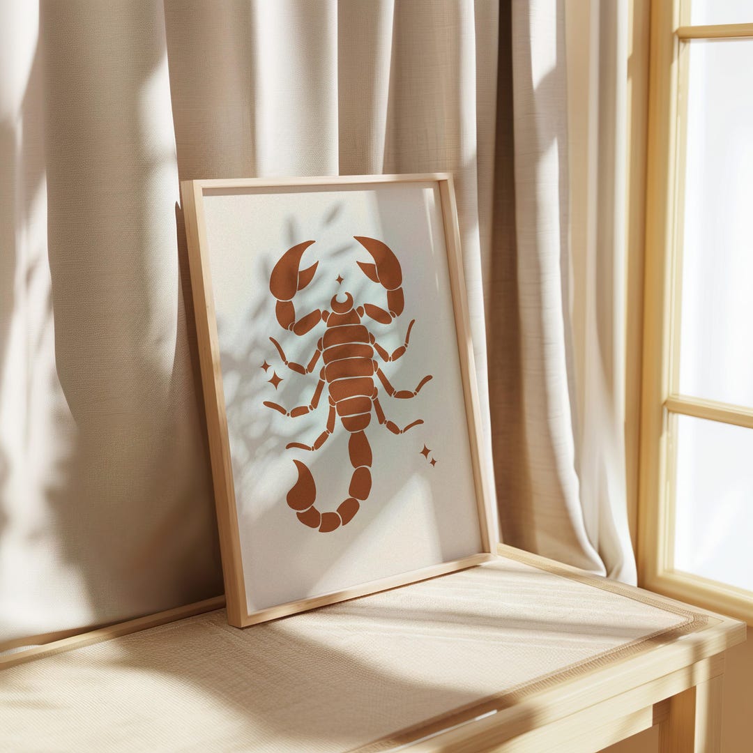 Scorpio Zodiac Sign Poster Astrology Wall Art Mystical Decoration for ...