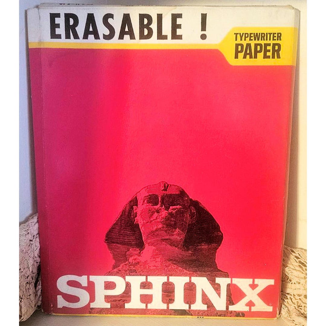Sphinx Erasable Typewriter Paper. Onion Skin With Rag Content. 100 ...