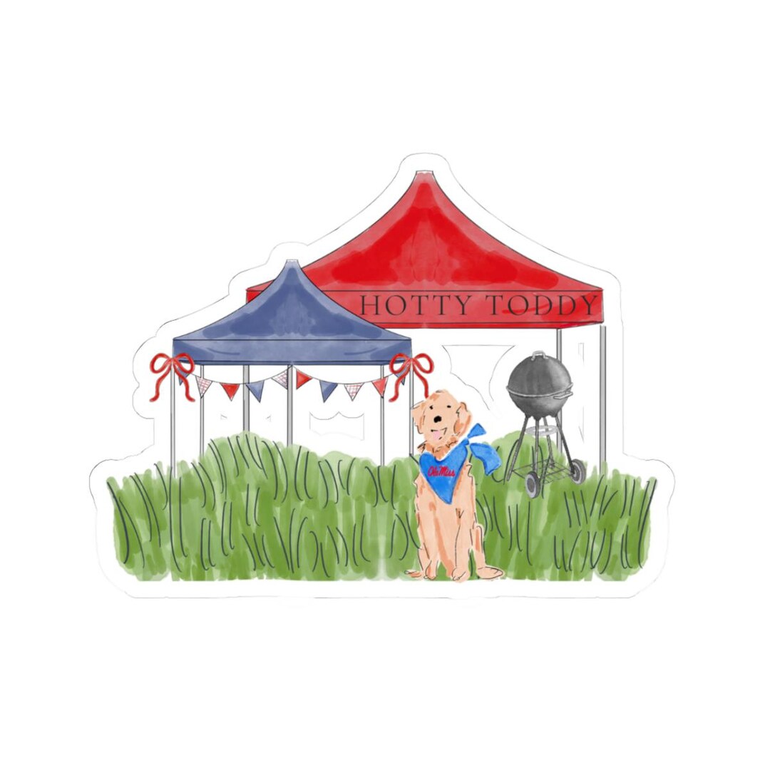 Hotty Toddy Dog Kiss-cut Stickers, Cute Pet Stickers, College Football ...