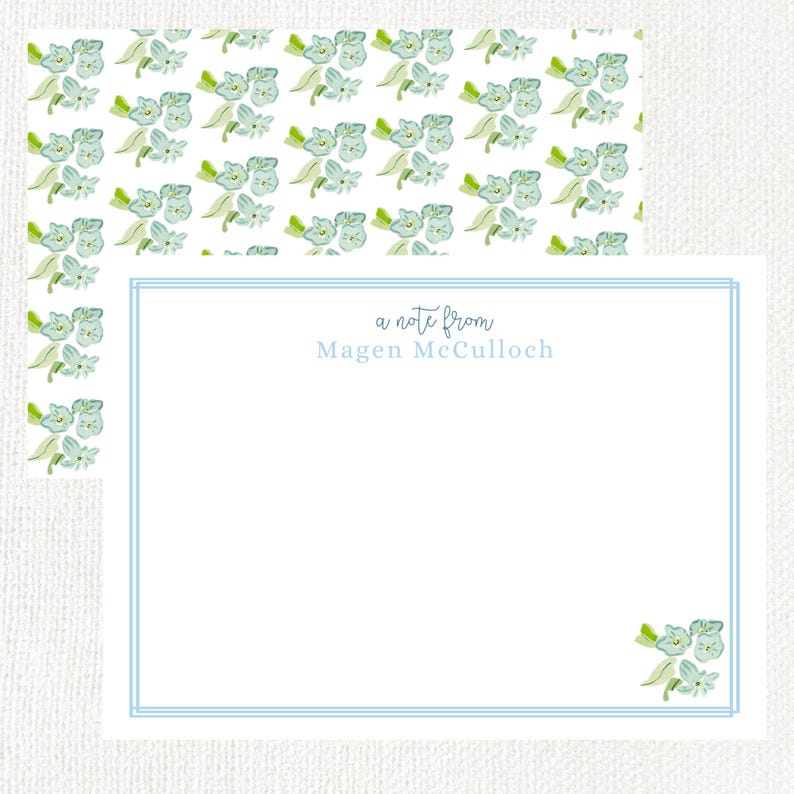 Personalized Floral Thank You Note Stationery Set - Etsy