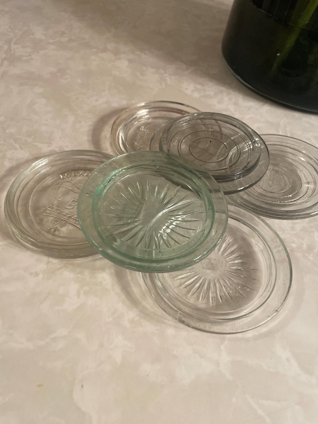Vintage Glass Gem Mason Jar Lids Made in Canada - Etsy