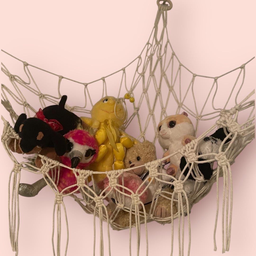 Macrame Stuffed Animal Corner Hammock - Etsy