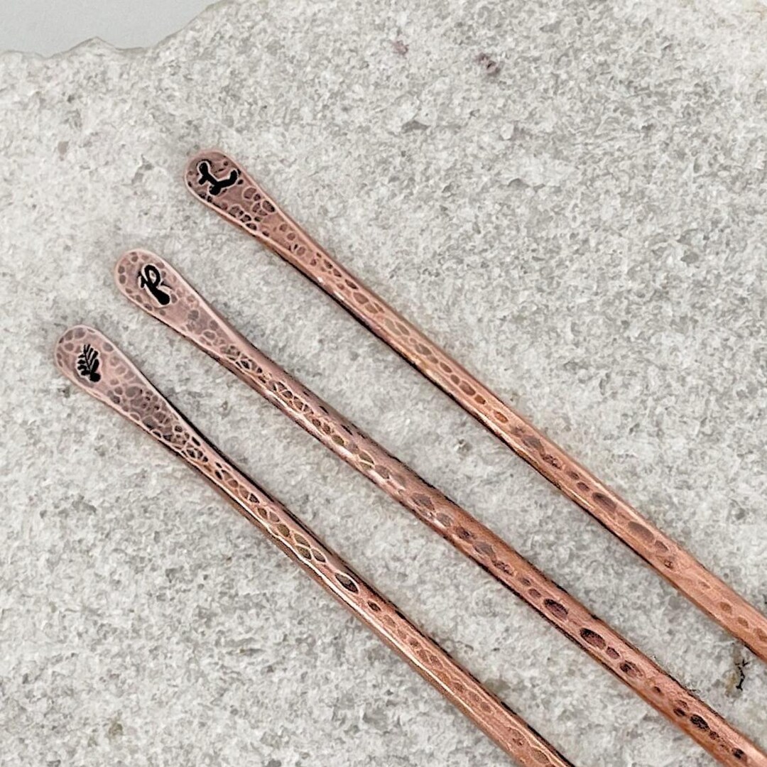 Custom Letter Copper Hair Stick, Pin, 8 Gauge, Minimalist, Simple Pin ...