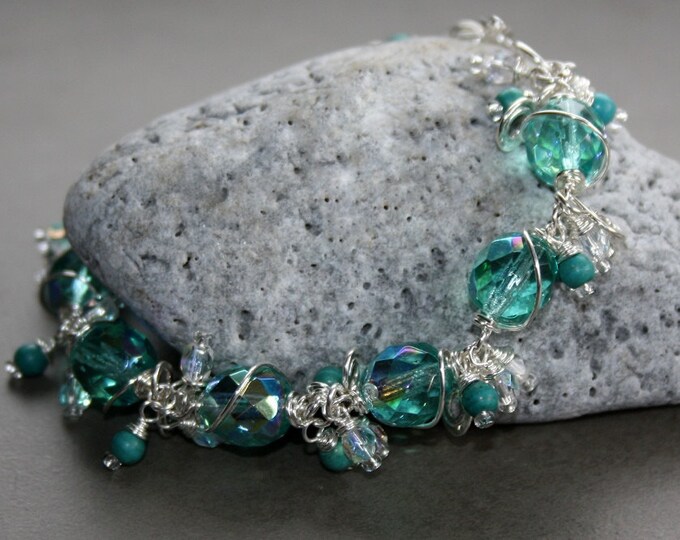Aqua Dangle Bracelet With BONUS Matching - Etsy