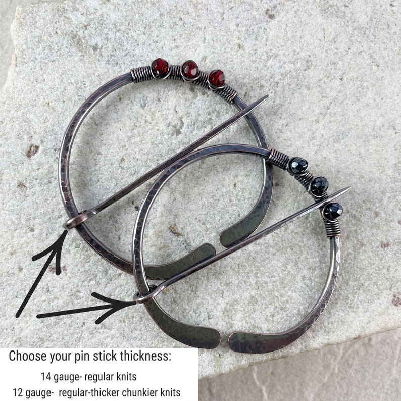 Penannular Shawl Pin Hammered Accents Circle Shaped Pin for - Etsy
