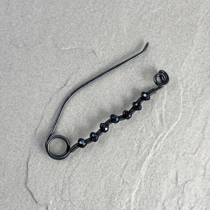Copper Pin, 12 Gauge, Modern Squiggle, Shawl, Scarf, Sweater, Cardigan ...