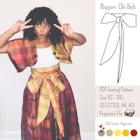 Obi Belt Sewing Pattern, Warp Belt Plus Size Pattern, Plus Size Sewing ...