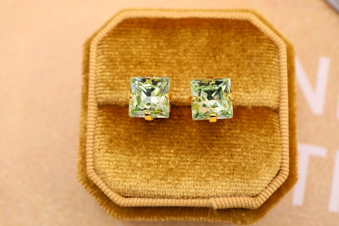 Austrian Noble Olive Green Crystal Chandelier Earrings: Bride and ...
