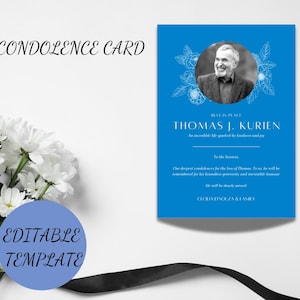 Elegant Condolence Card Template | Editable Canva Word | Instant ...