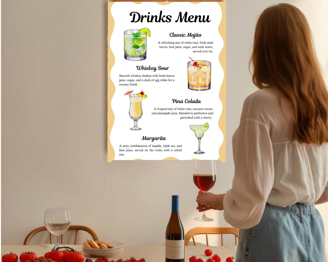 Editable Drink Menu Template: Custom Bar Menu Design (digital) - Etsy