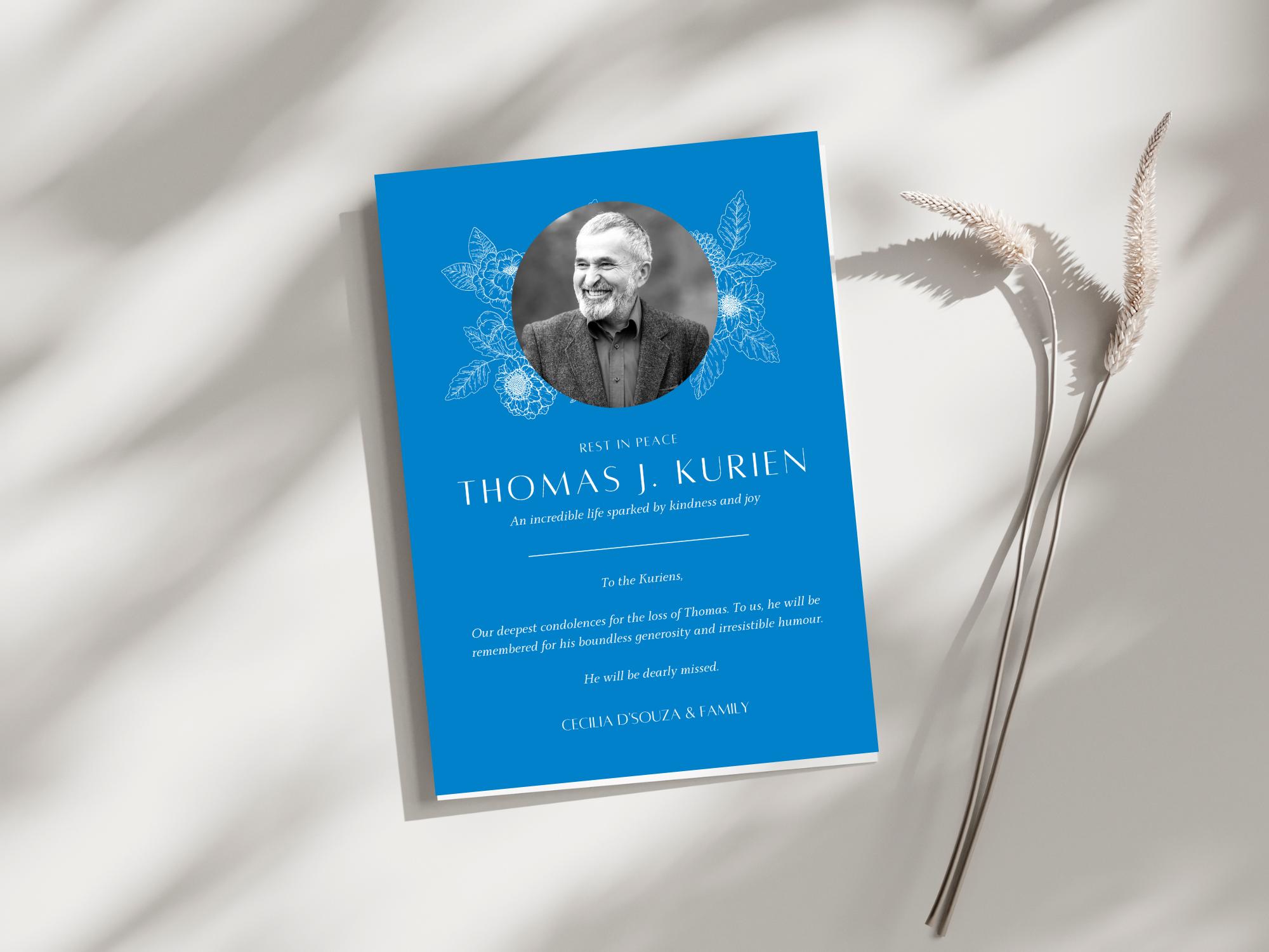Elegant Condolence Card Template | Editable Canva Word | Instant ...