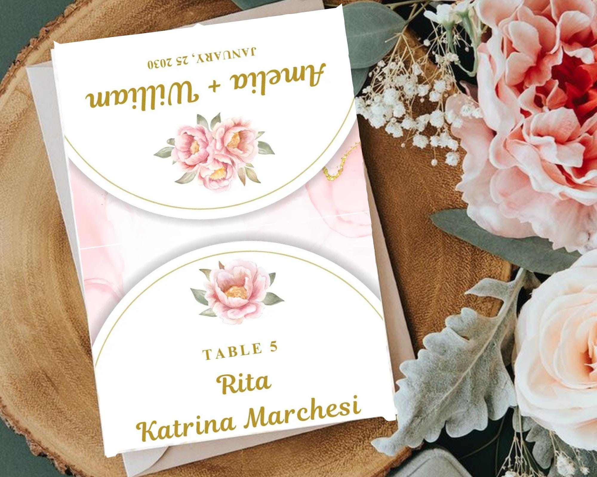 Editable Place Card Template | Modern & Printable Name Card for Events ...