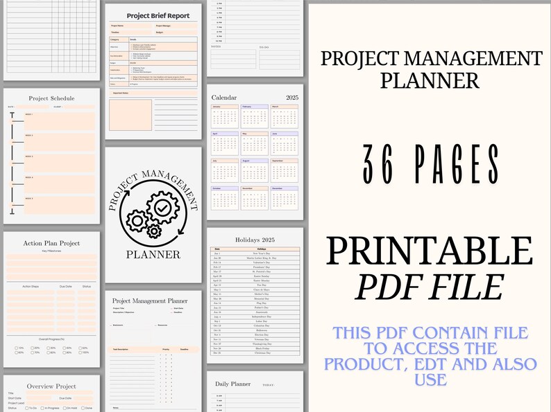 PROJECT PLANNER PRINTABLE, School Project Planner, Project Planning Pdf ...